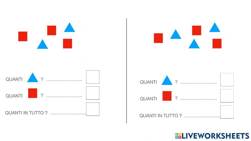 Numeri e quantità exercise | Live Worksheets
