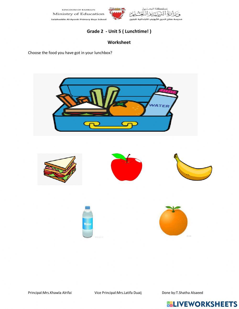 Unit 5 (Lunchtime -B) online exercise for | Live Worksheets
