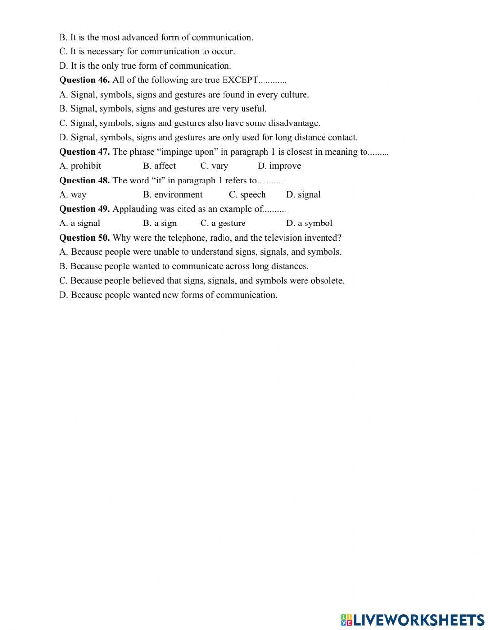 The final test for grade 12 worksheet | Live Worksheets