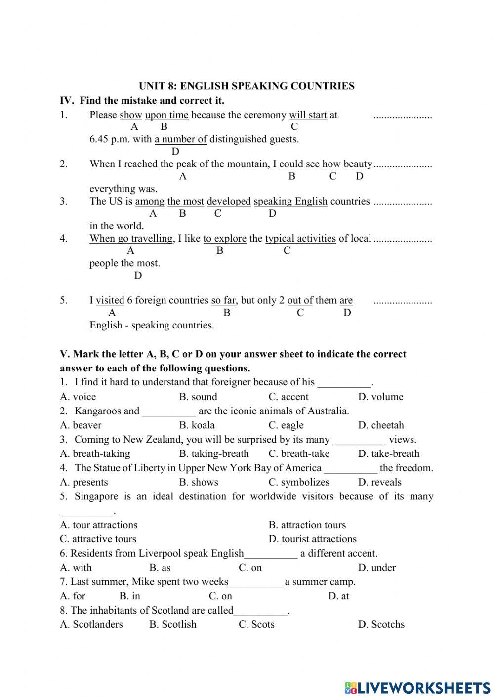 Gr8-U8-IV &V worksheet | Live Worksheets