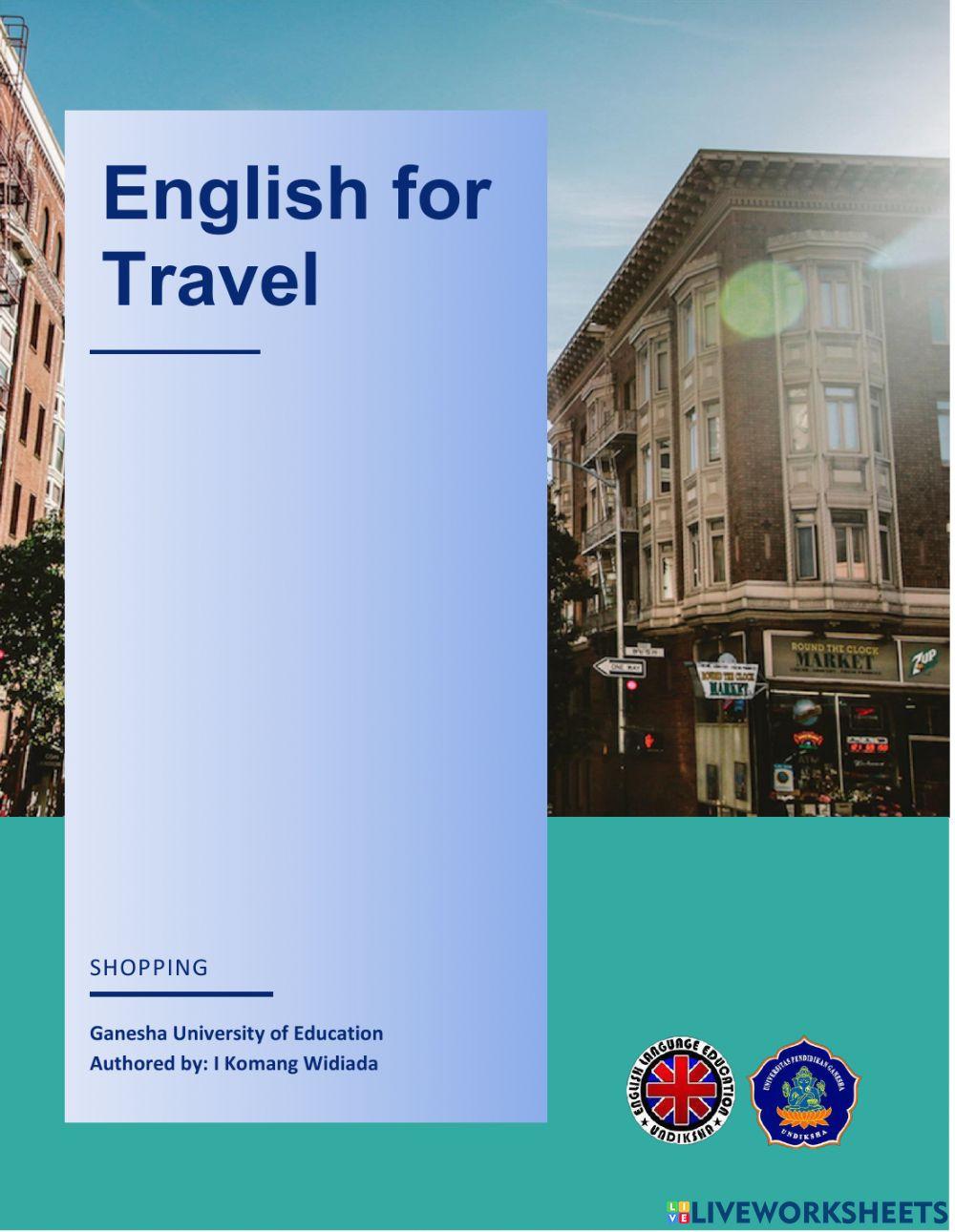 English Travel - Shopping worksheet | Live Worksheets