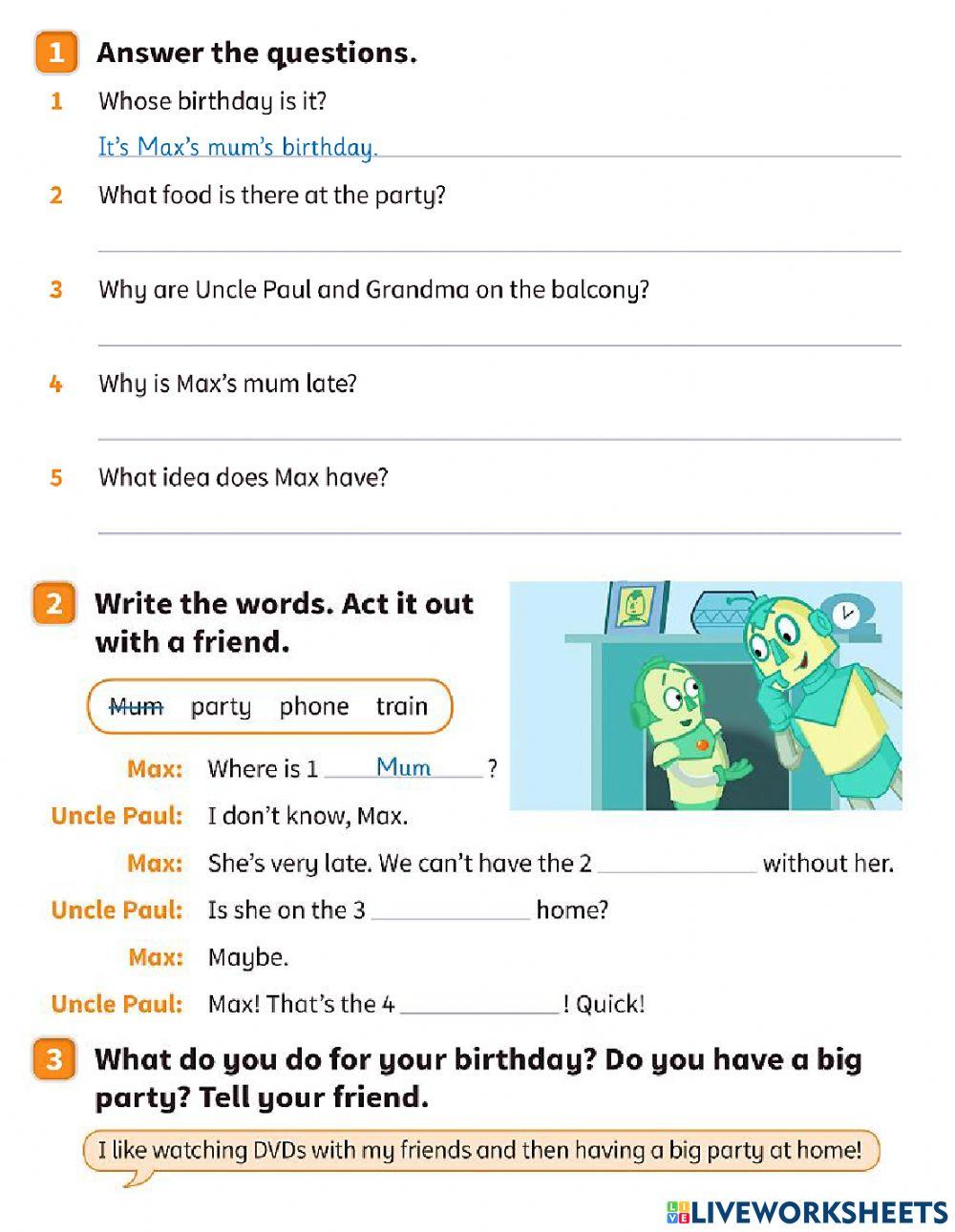 Pu 2 - act book - pg 52, 53 & 54 worksheet | Live Worksheets