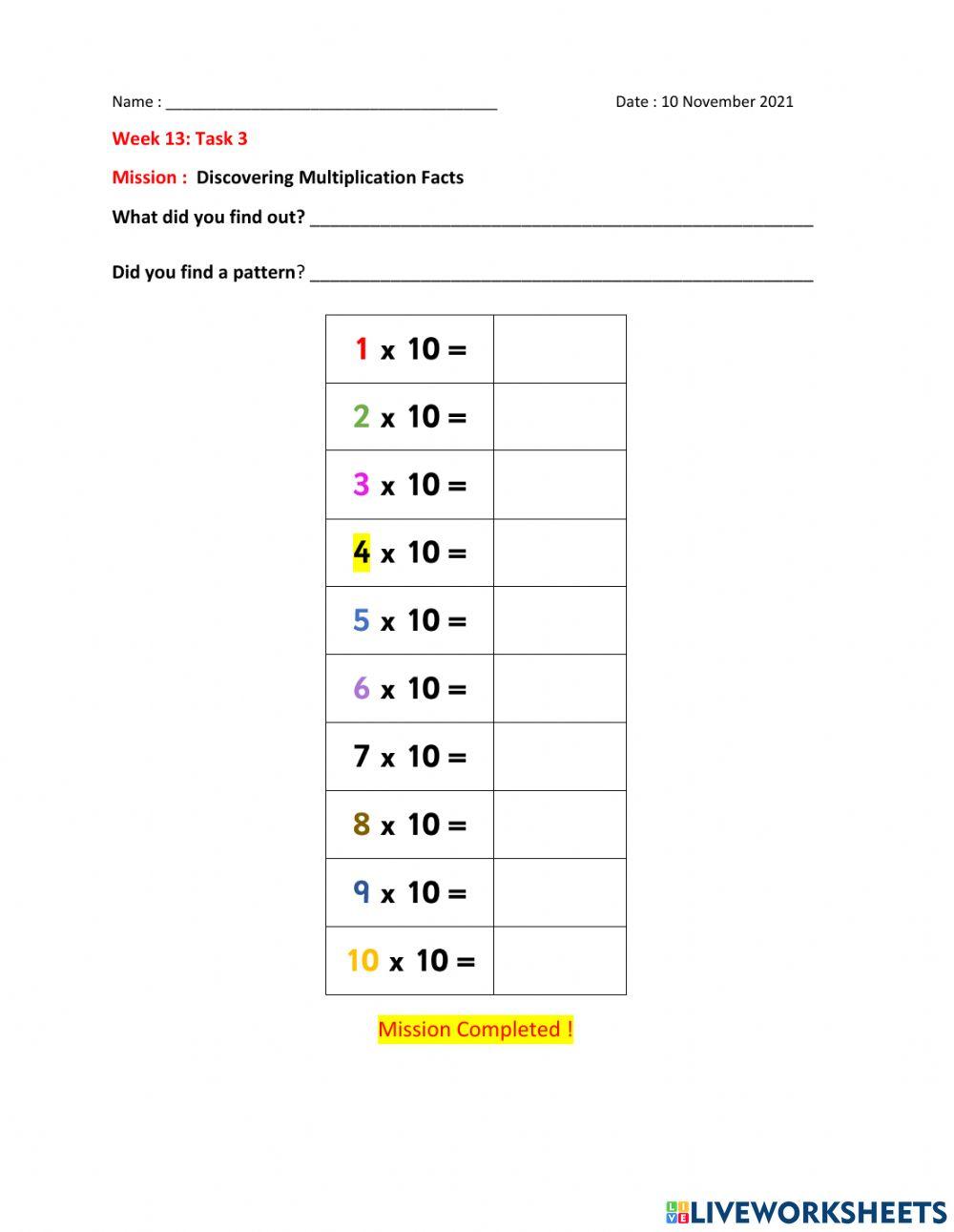 Multiplication 1759566 | JacquiS17 | Live Worksheets