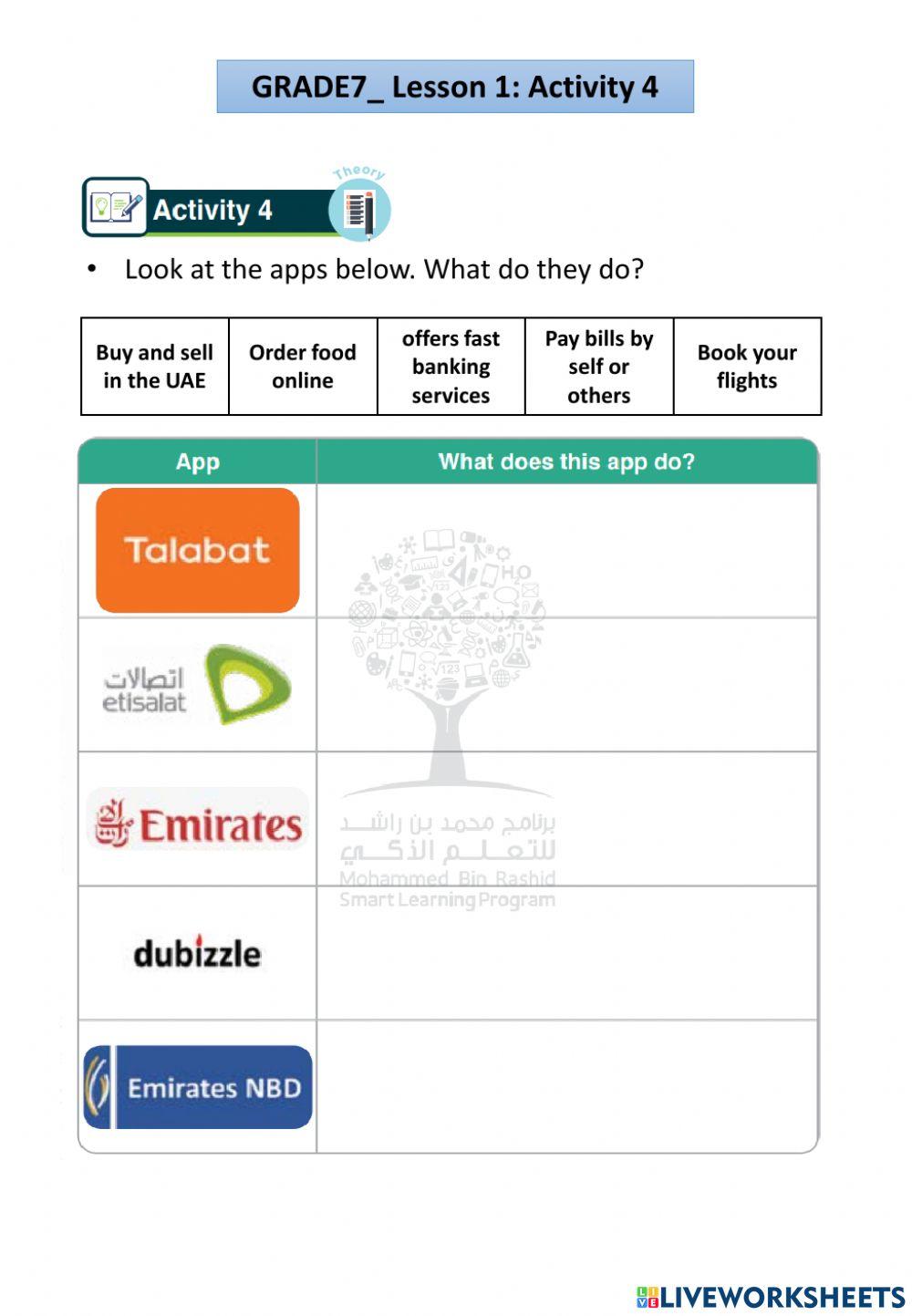 G7-L1:Activity 4 online exercise for | Live Worksheets