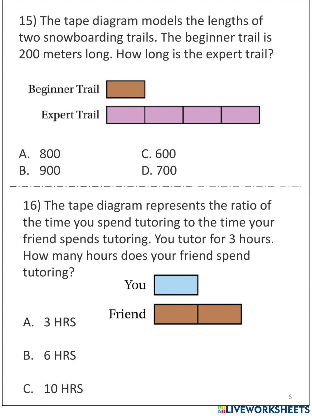 Pdf online exercise: Ratio | Live Worksheets