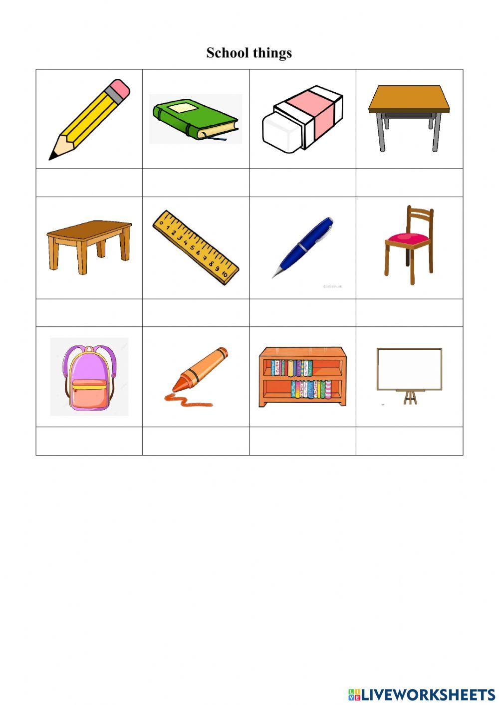 School things 2 online activity | Live Worksheets