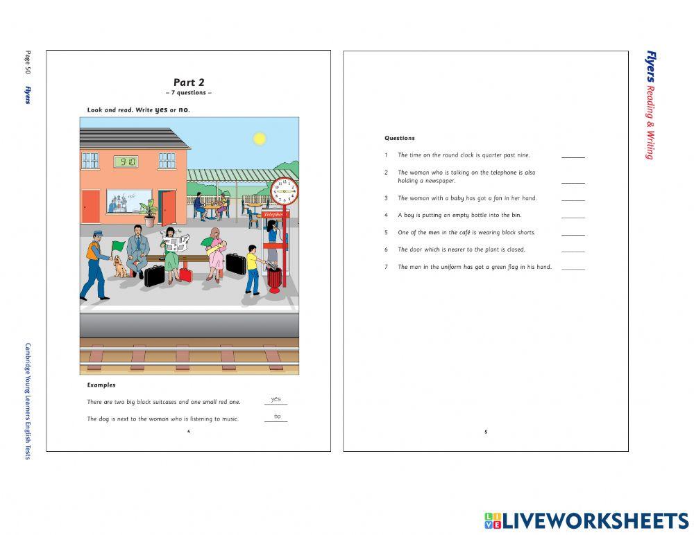 Flyers Reading and Writing VL3 online exercise for | Live Worksheets