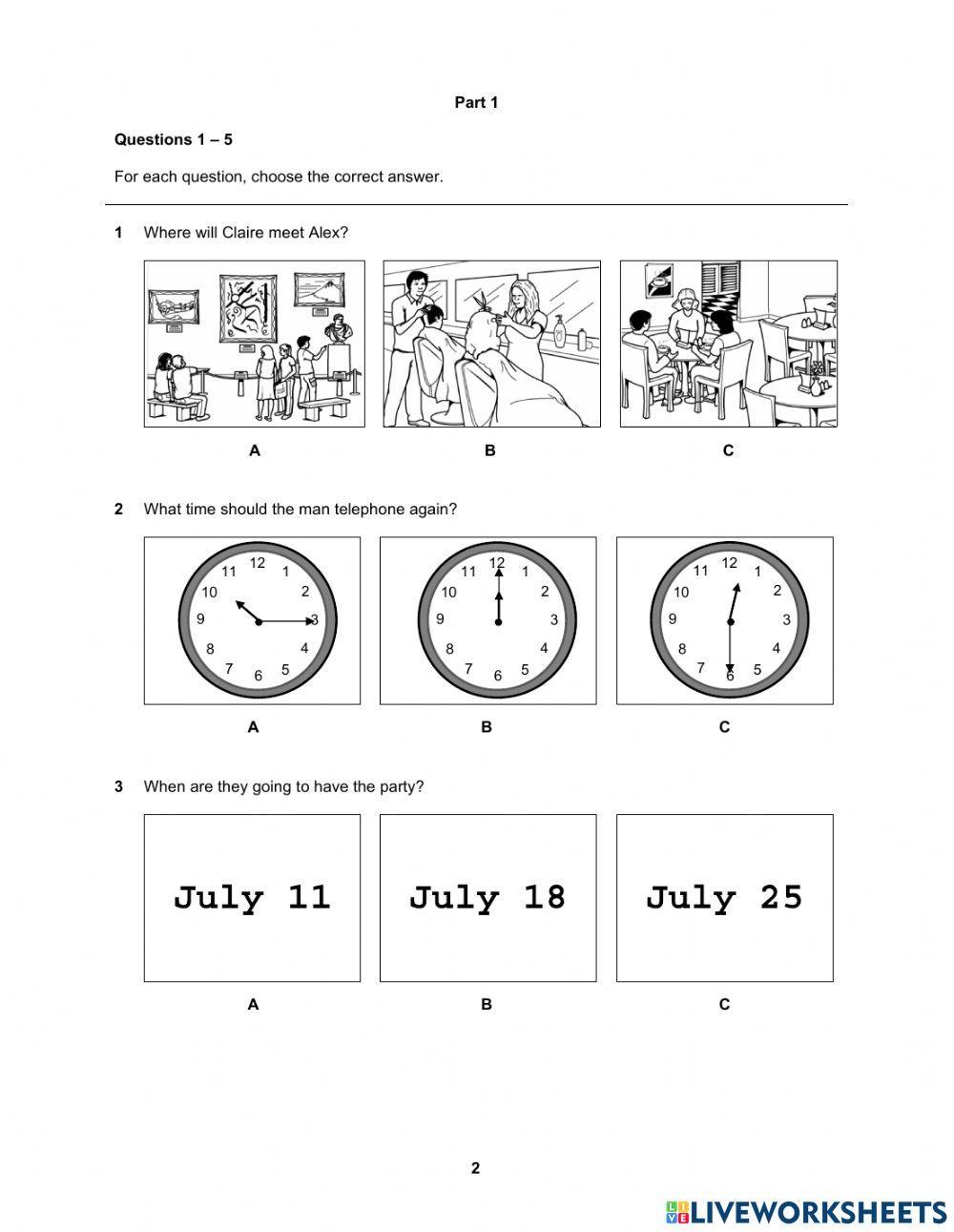 KET test online exercise | Live Worksheets