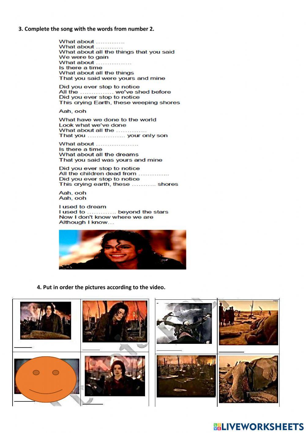 6791909 | Earth song-Listening live worksheet