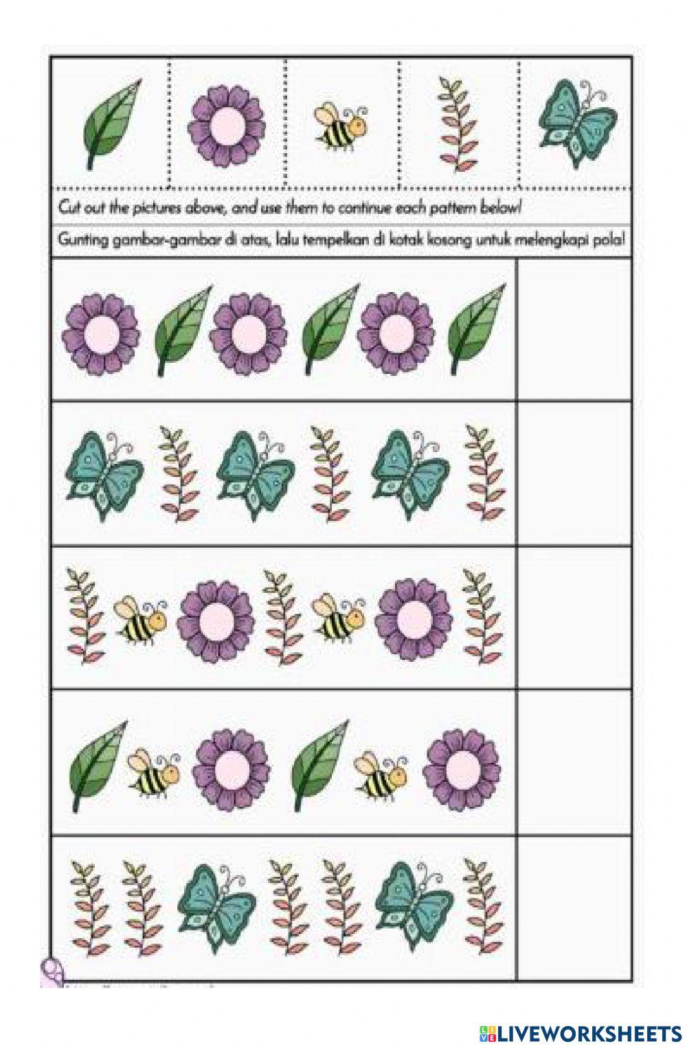 Menyusun pola exercise | Live Worksheets