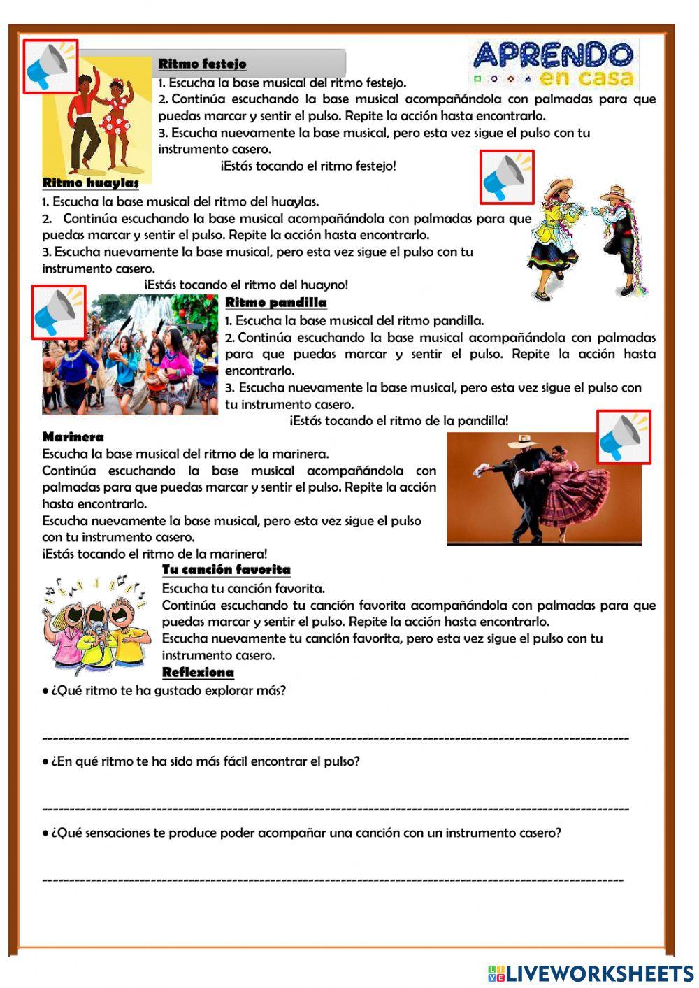 Marcar el ritmo interactive worksheet | Live Worksheets