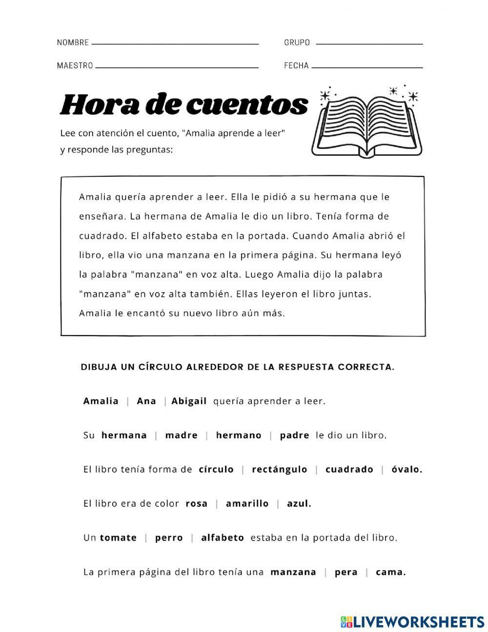 Lectura comprensiva online exercise for Primaria | Live Worksheets
