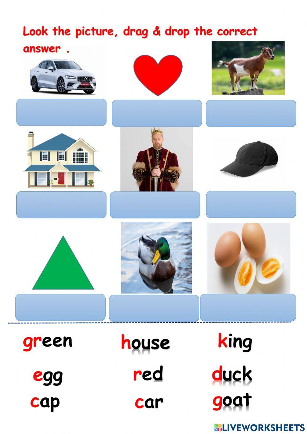 Phonic interactive exercise for kindergarten | Live Worksheets