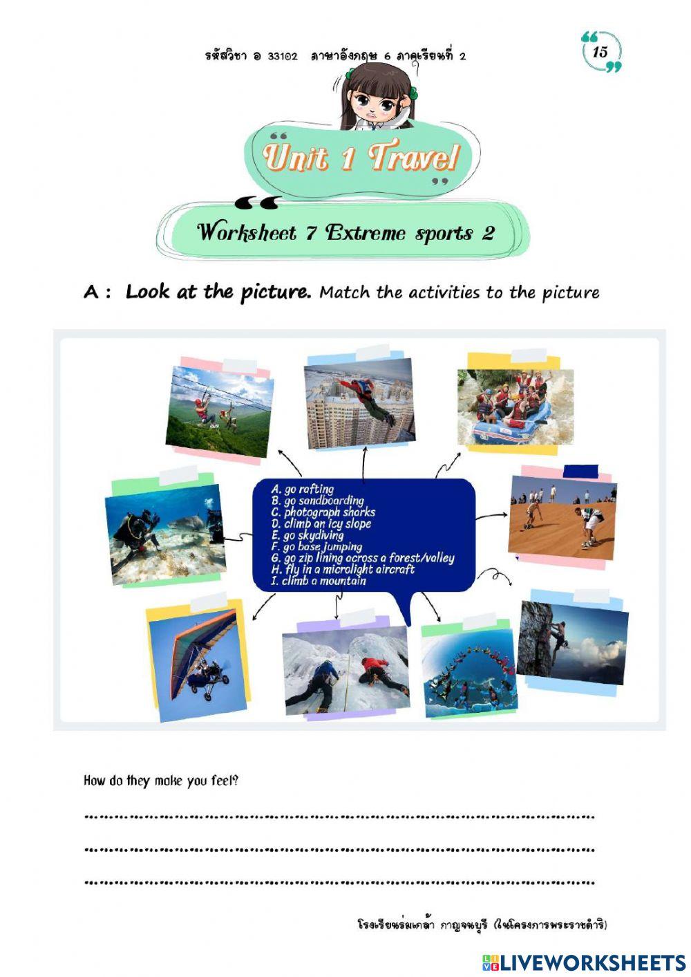 1704884 | Extreme sports | Jirawan5117 | LiveWorksheets