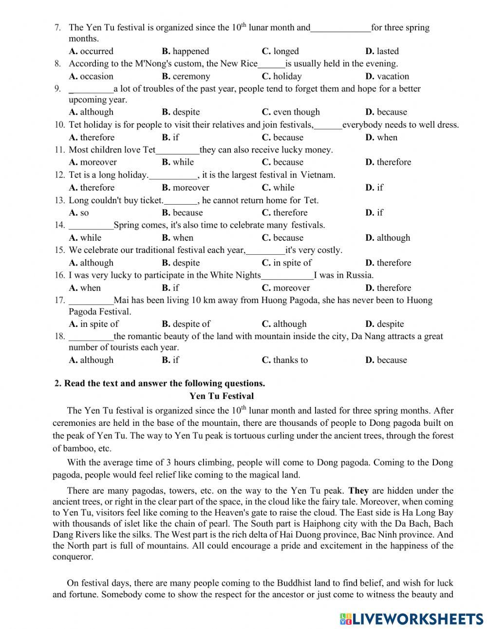 Unit 5 grade 8-pct 1 worksheet | Live Worksheets
