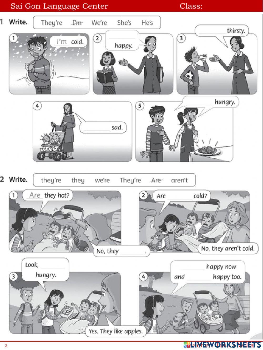 They're happy n… | Free Interactive Worksheets | 1704909