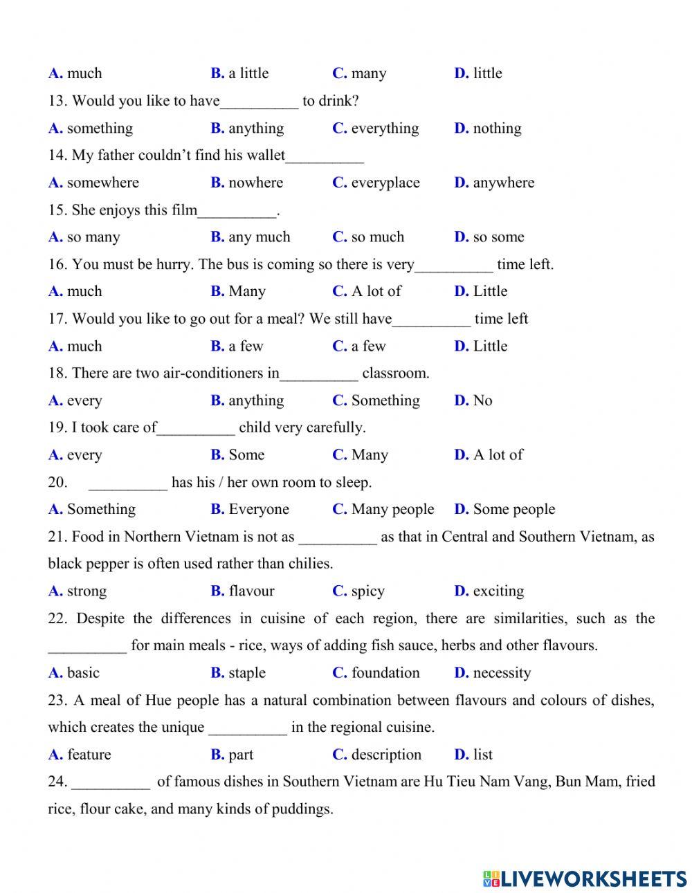 1705322 | English 9 unit 7 multiple choice 1 | LeYenanh9
