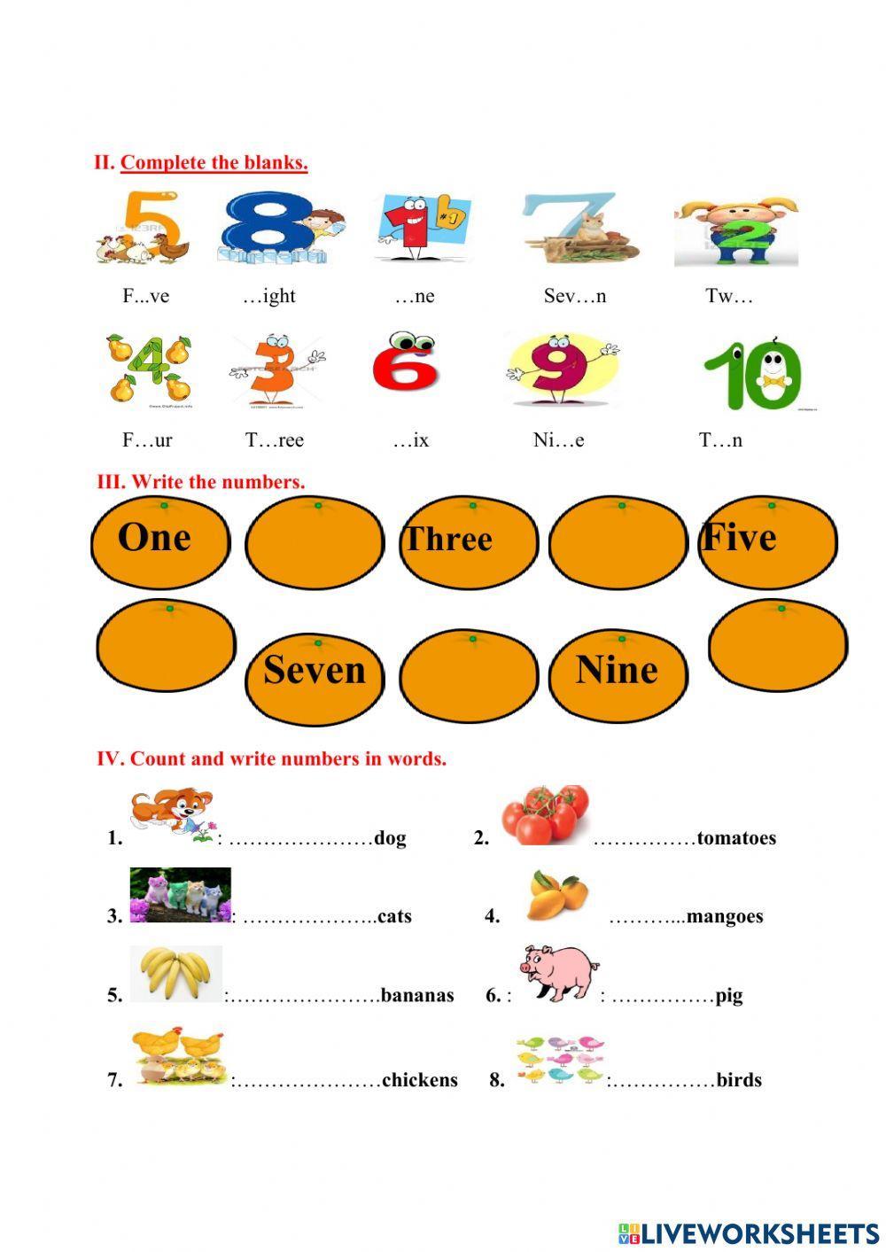 1705545 | Number | Lê Thị Nhàn | LiveWorksheets
