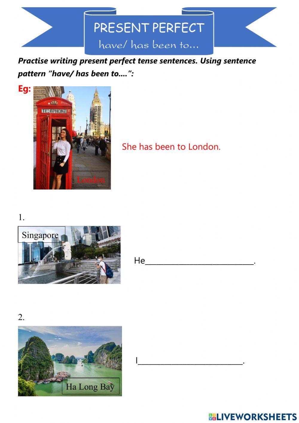 Present perfect online exercise for 3 | Live Worksheets