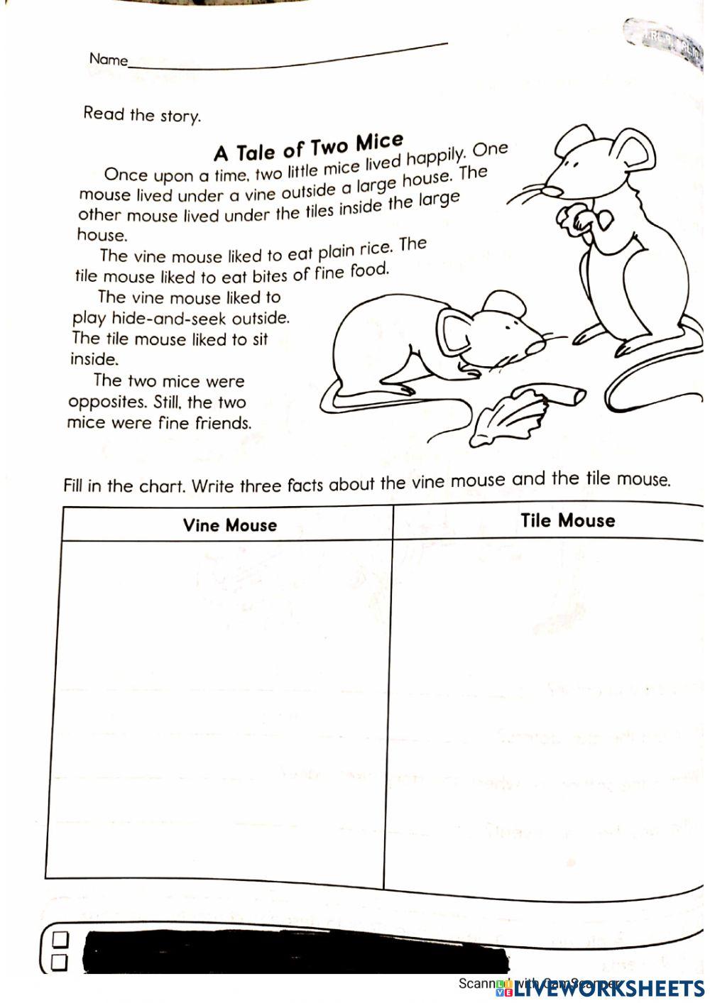 A Tale of Two Mice gr.2 online exercise for | Live Worksheets
