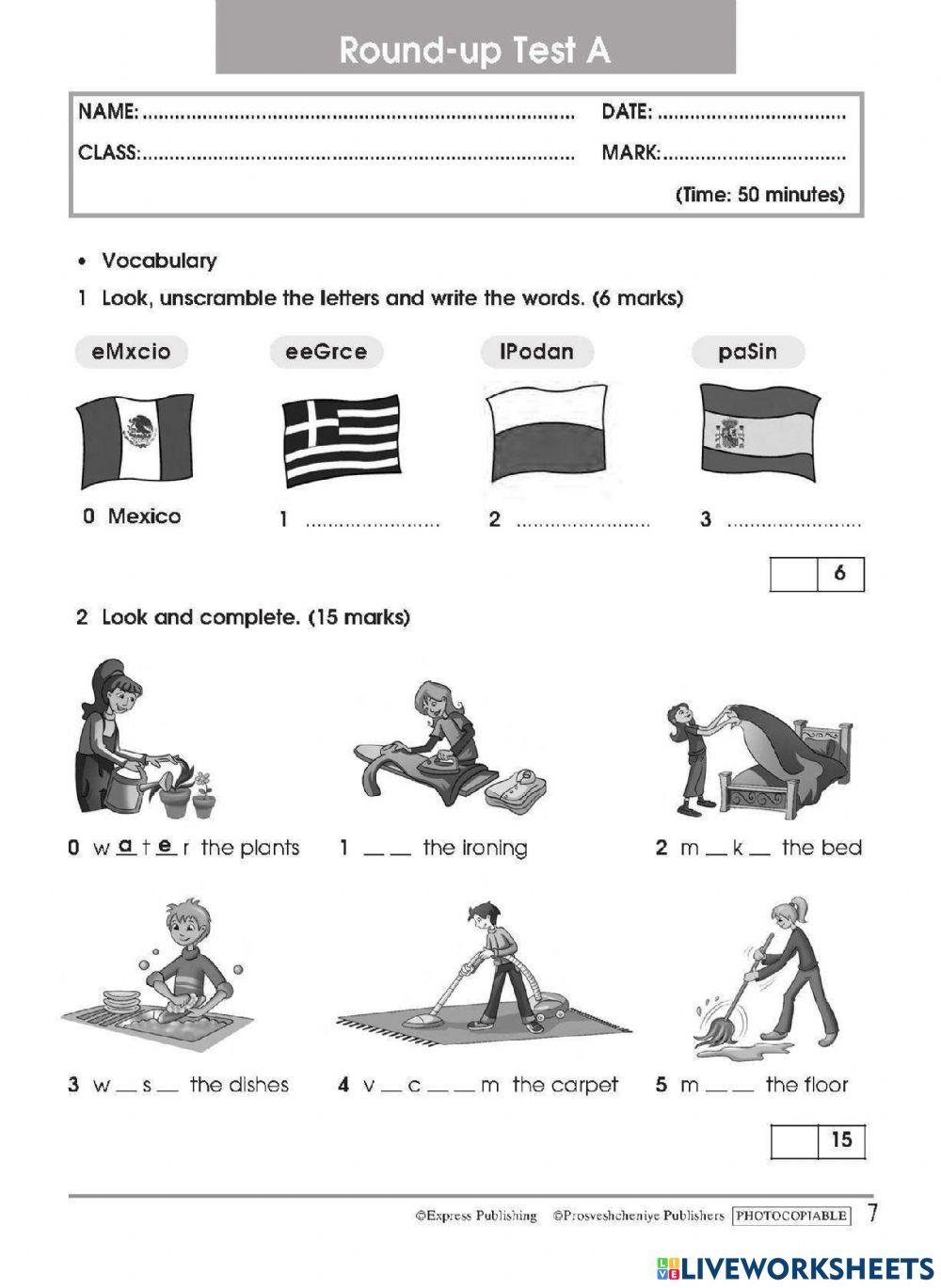 Starlight 4 Round-up Test A online exercise for | Live Worksheets