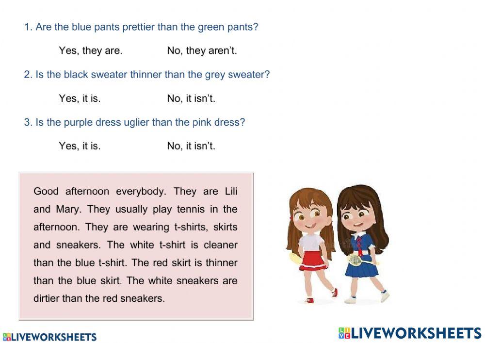 Reading 1-adjec… | Free Interactive Worksheets | 1706146