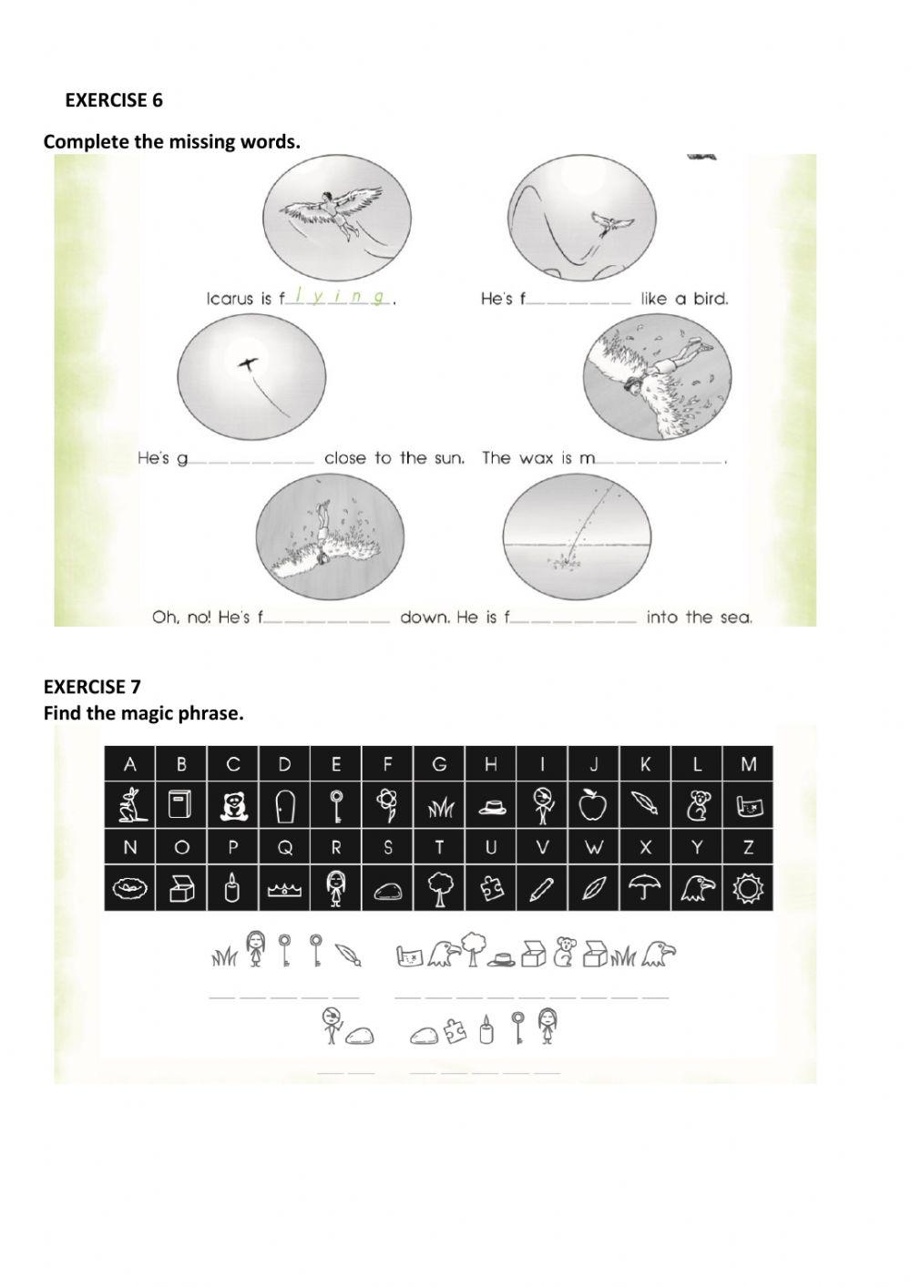Daedalus and icarus online worksheet | Live Worksheets