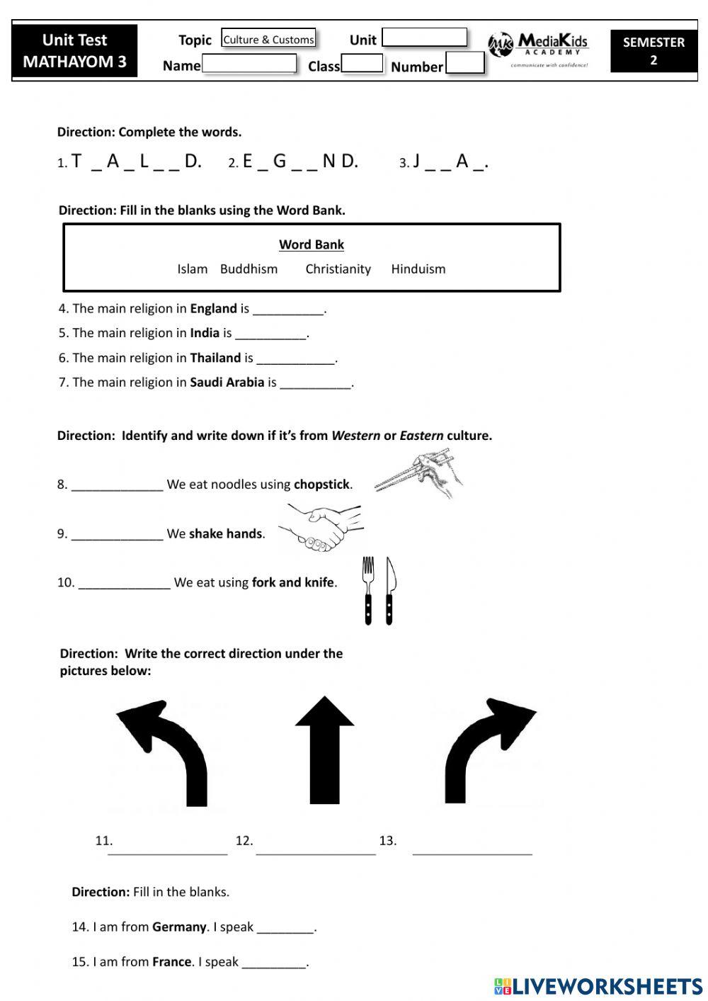 M3 Mid-Term Test 2652966 | conord997 | Live Worksheets