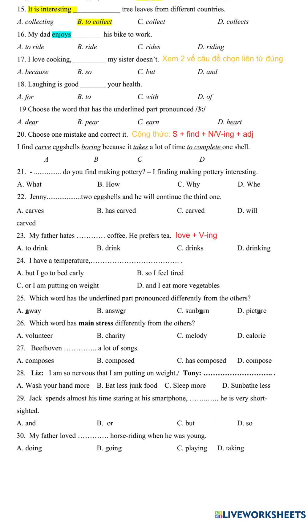 G7 - Review 1st Term - Part 1 worksheet | Live Worksheets