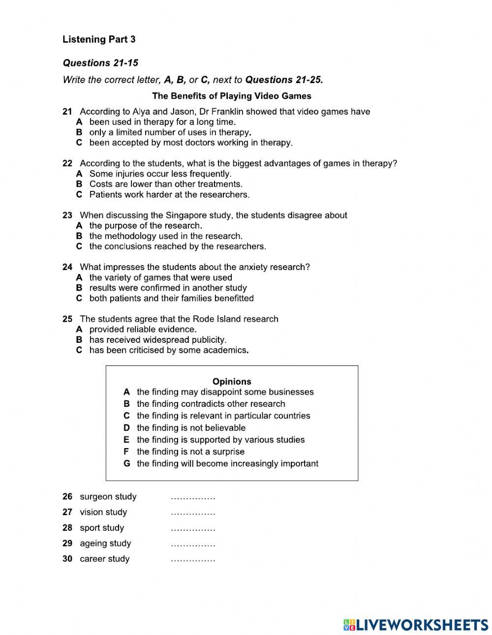 1st semester listening test worksheet | Live Worksheets