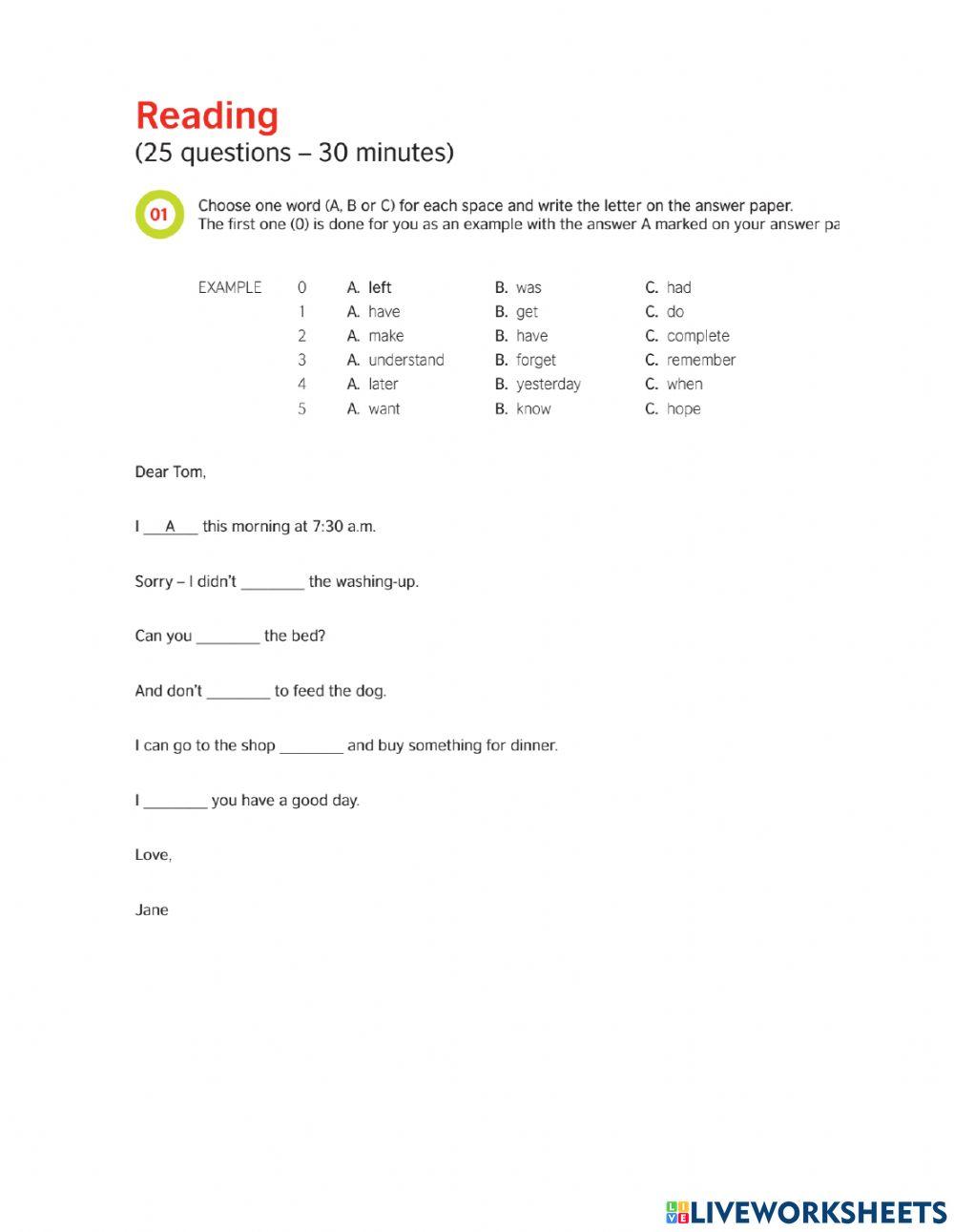 READING APTIS | Free Interactive Worksheets | 6805251