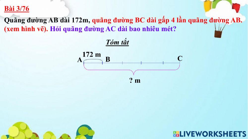 Bai tap toan worksheet for 3 | Live Worksheets