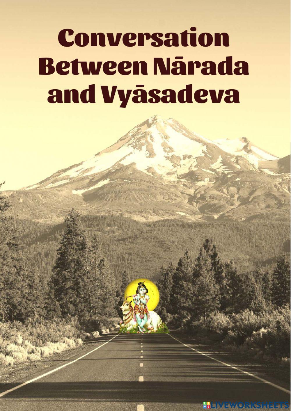 Conversation of Narada and Vyasadeva worksheet | Live Worksheets