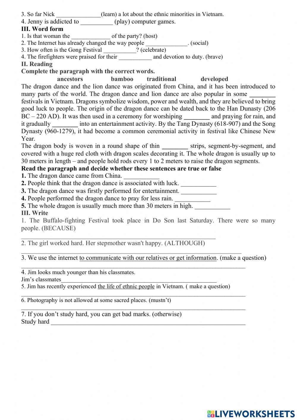 E8 - first term revision 5 worksheet | Live Worksheets