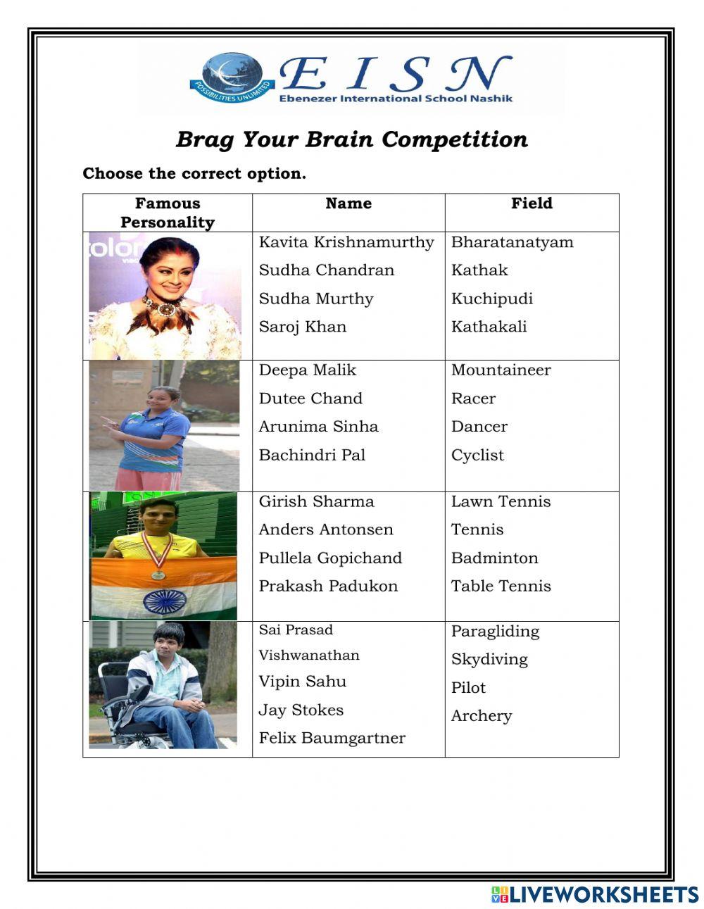 Class 9 competition worksheet | Live Worksheets