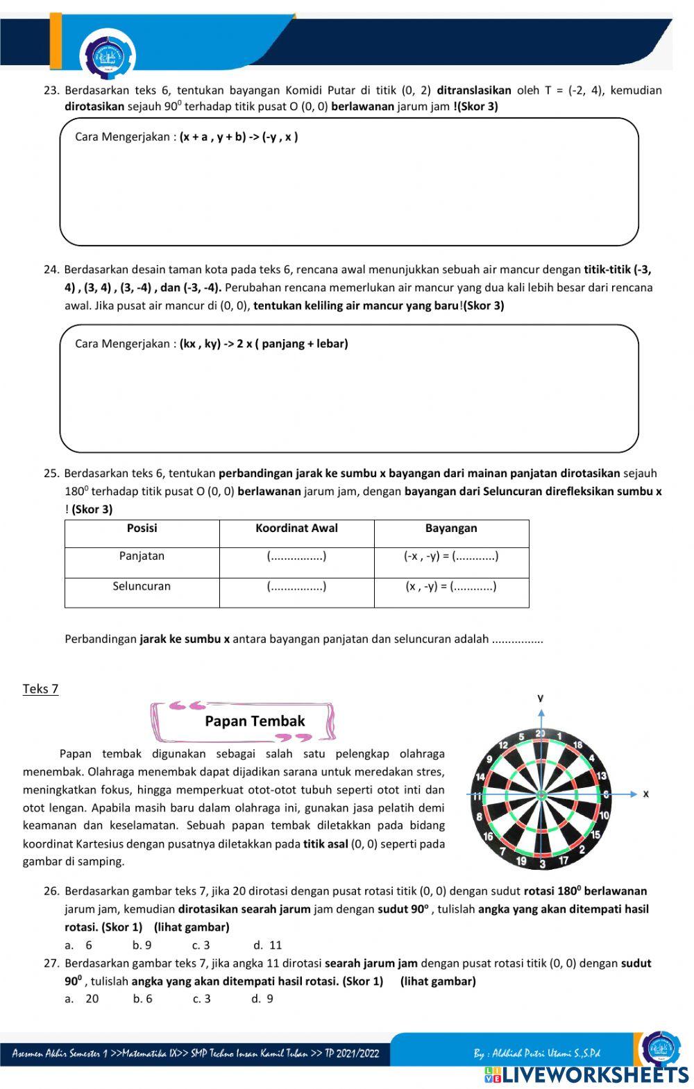 Pas math 9 worksheet | Live Worksheets