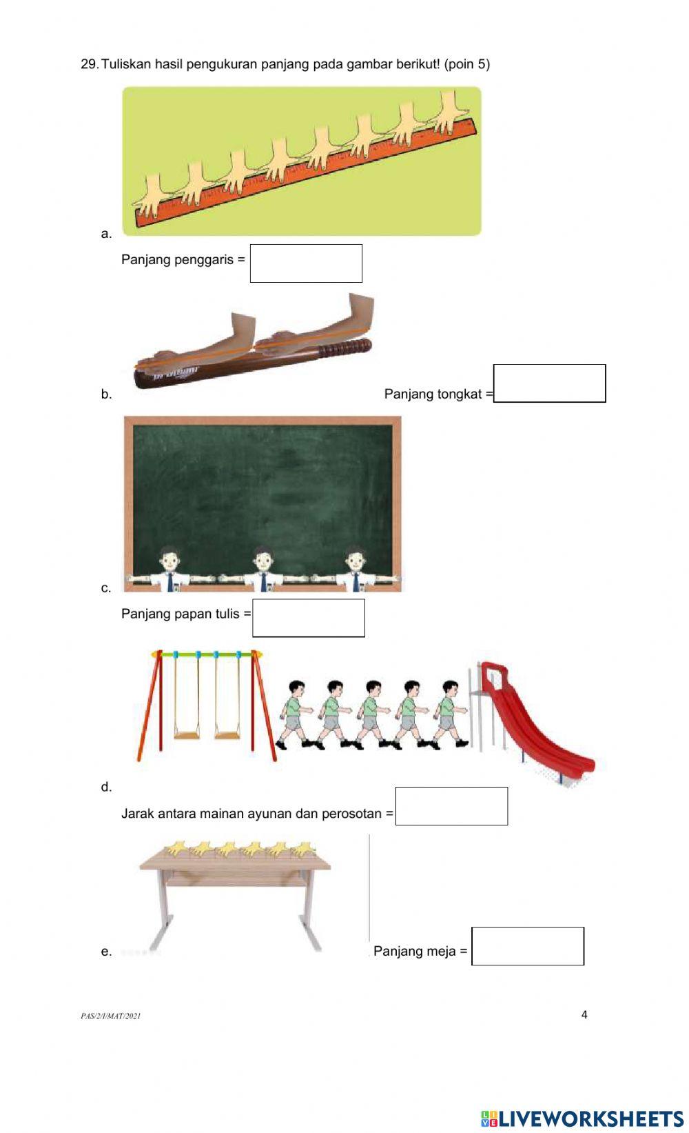 Pas mat - bagian 2 worksheet | Live Worksheets