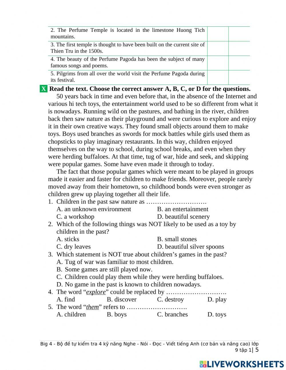 Review 3 English language exercise | Live Worksheets