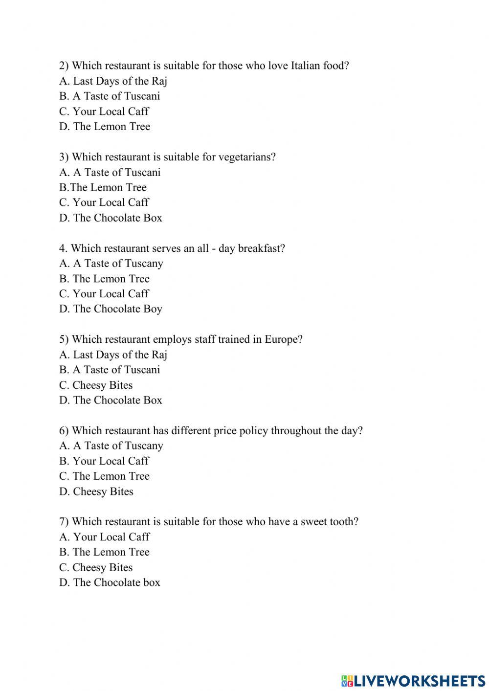 READING ÔN TẬP CUỐI KÌ EHO worksheet | Live Worksheets