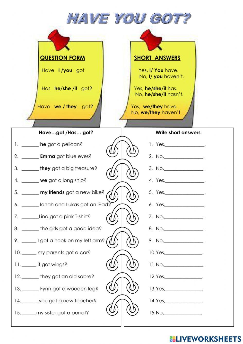have you got...? online exercise for | Live Worksheets
