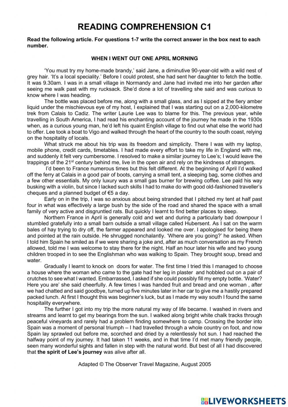 April Morning 1707365 | vicmax | Live Worksheets