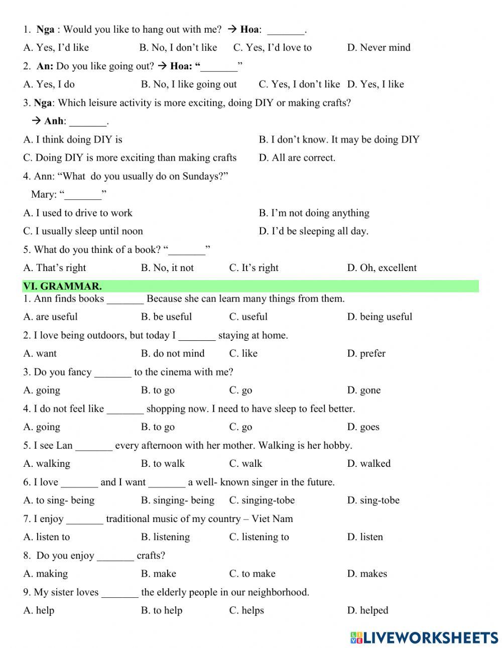Grade 8-unit1 worksheet | Live Worksheets
