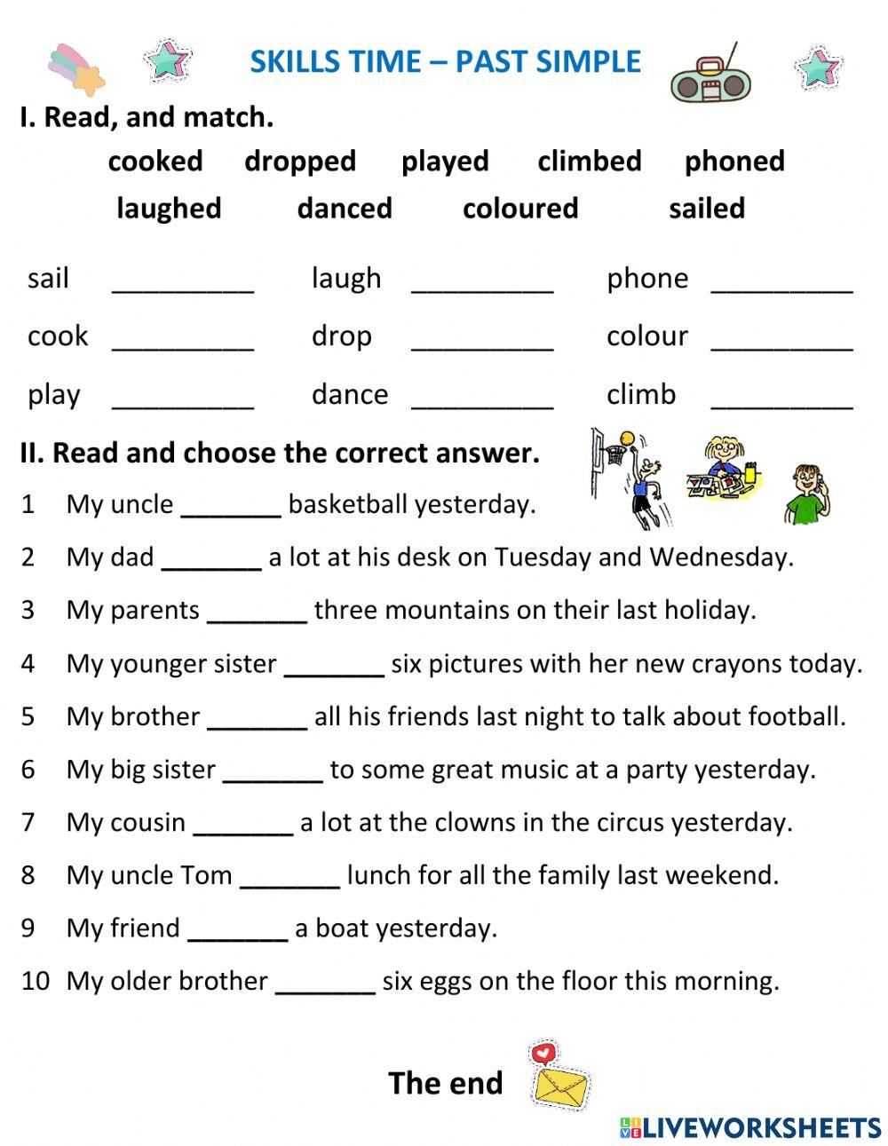 Past Simple Practice free online exercise | Live Worksheets