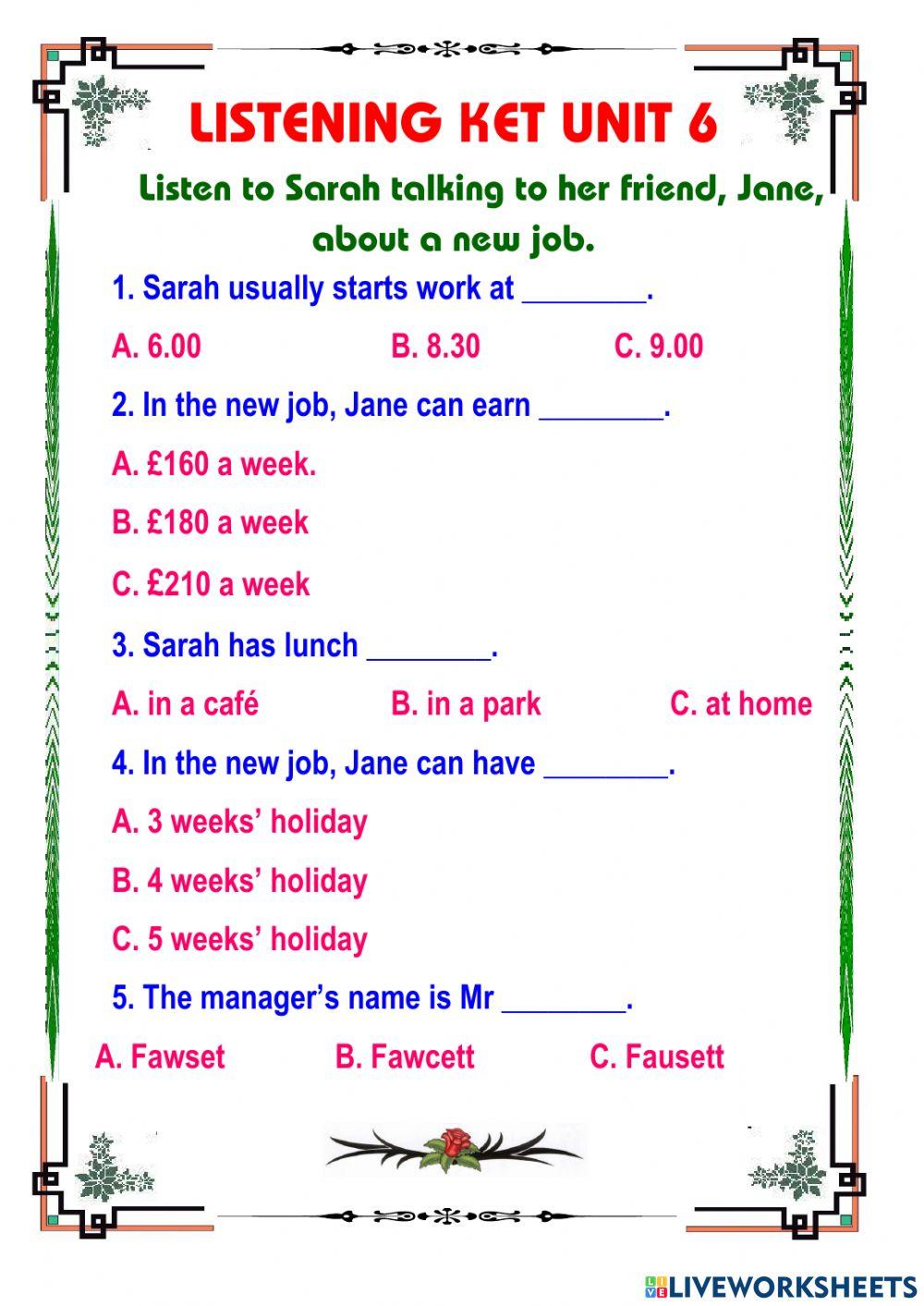 Unit 6 listening KET 0441 | Nguyễn Lê Phương | Live