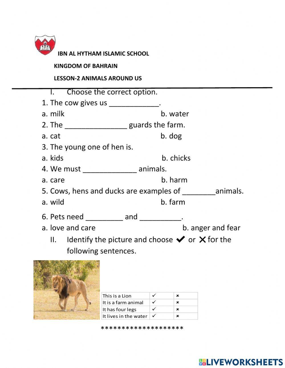 Animals Around us online exercise for | Live Worksheets