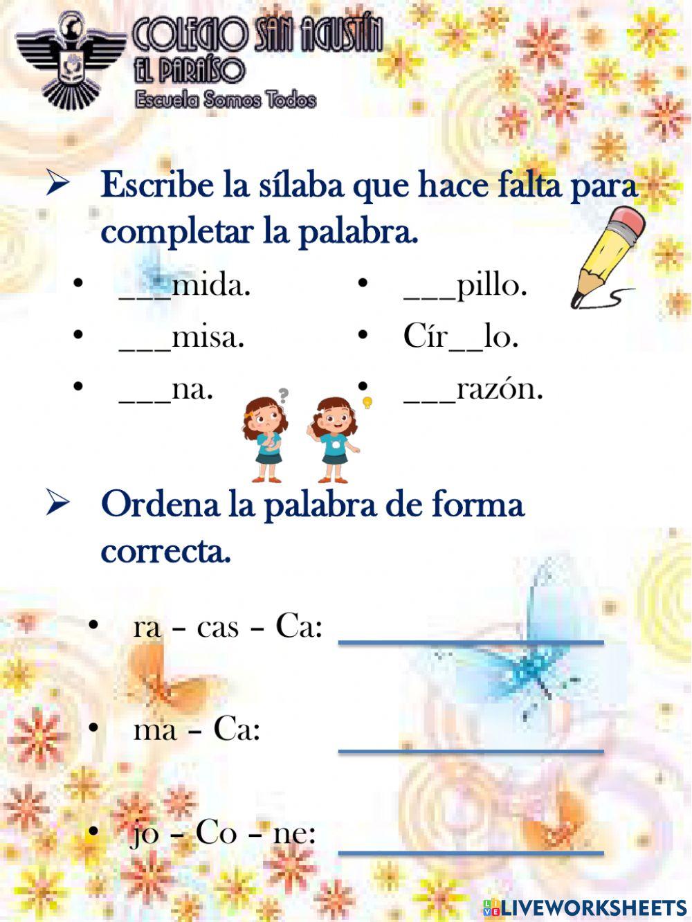 Letra C exercise for 3 grupo | Live Worksheets