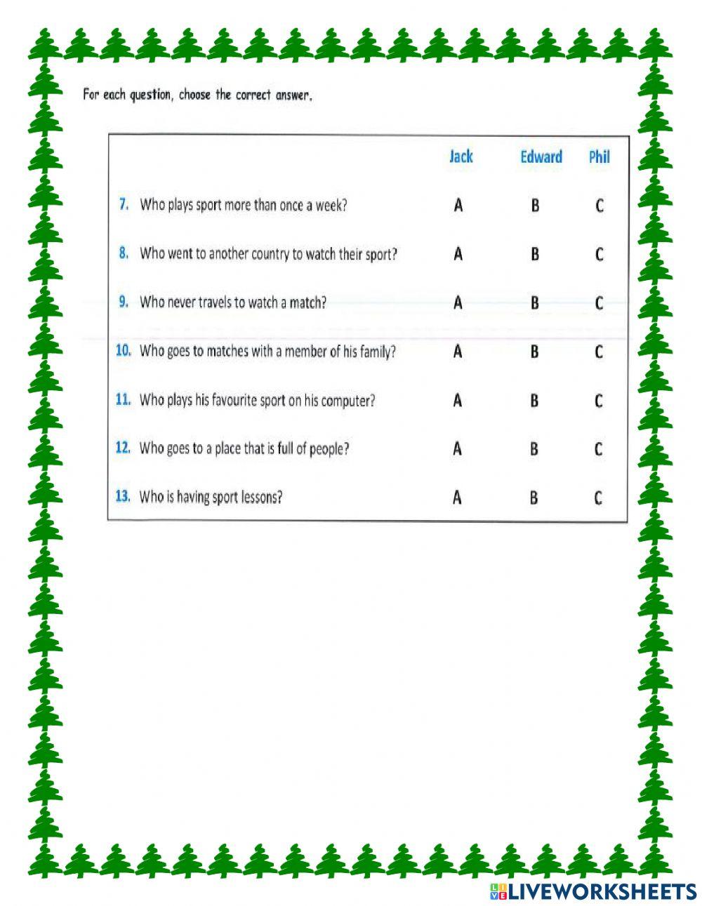 Ket Reading Online Exercise Live Worksheets