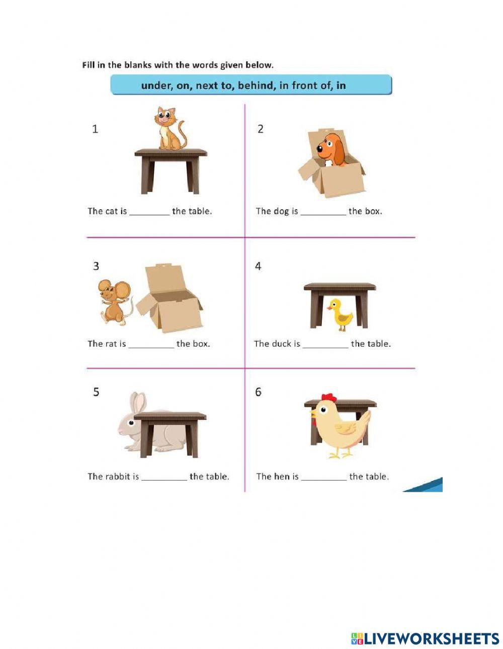 Preposition 2 online exercise for | Live Worksheets