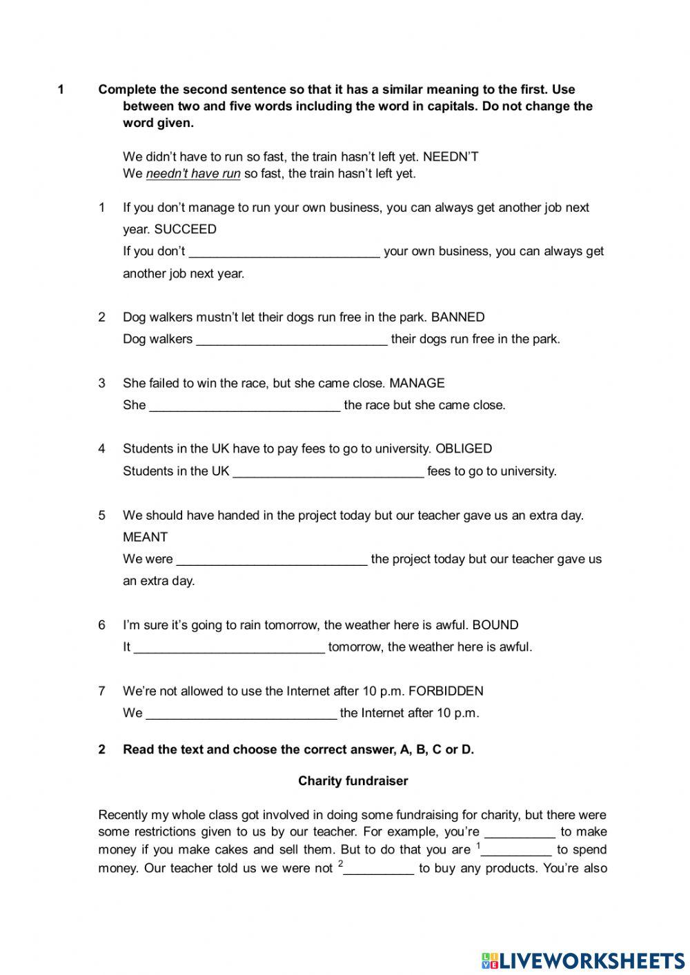 Focus 4 unit 4 … | Free Interactive Worksheets | 6792829