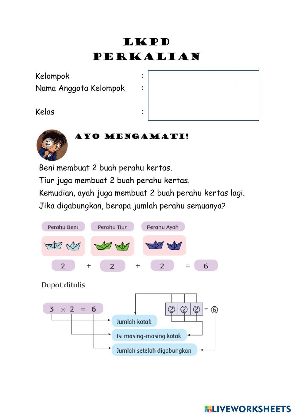 LKPD Perkalian … | Free Interactive Worksheets | 2617633